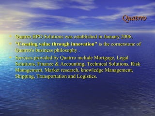 My Recent Works-Quatrro | PPT | Mergers and Acquisitions | Business ...