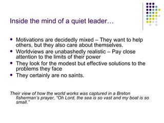 A study on -- Quite Leadership Concept | PPT