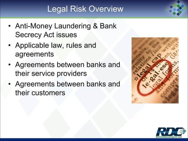 Remote Deposit Capture Risk Management & FFIEC Complaince | PDF