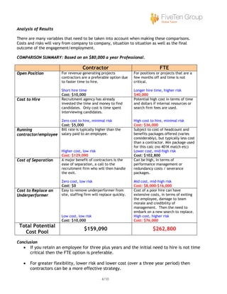 Real Costs Of Contractors | PDF