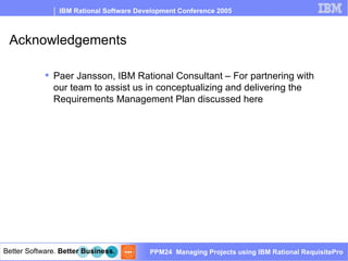 Using Rational Requisite Pro to Manage Projects | PPT