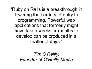 Ruby on Rails Presentation | PPT