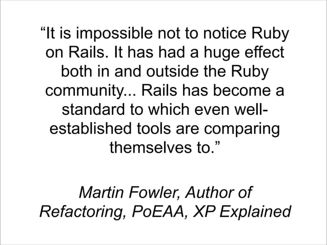 Ruby on Rails Presentation | PPT