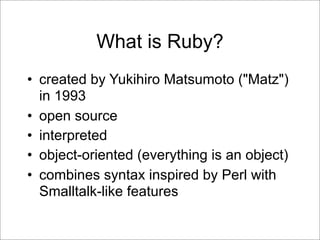 Ruby on Rails Presentation | PPT