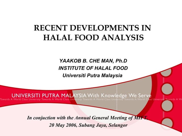 Recent Development In Halal Food Analysis | PPT