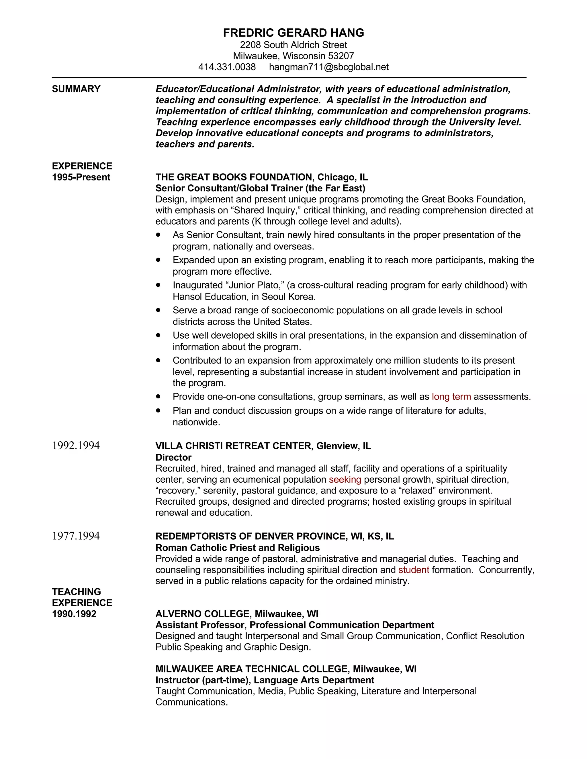 Recent Resume | DOC
