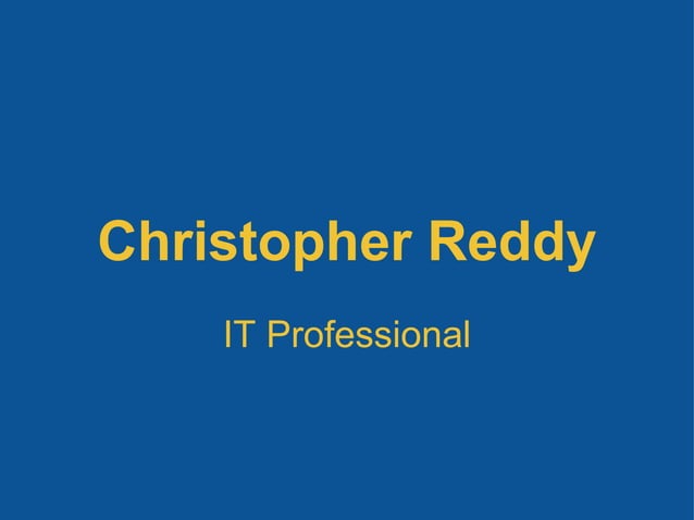 Christopher Reddy | PPT