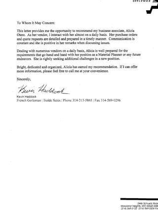 Otero Reference Letters | PPT