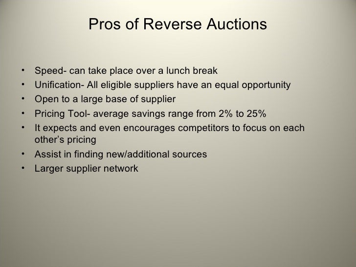 Reverse Auctions