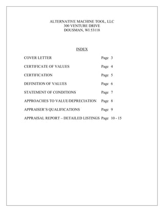 Sample Machinery Appraisal | PDF