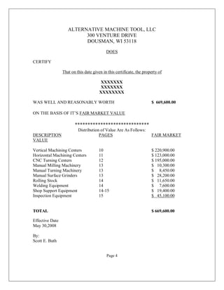 Sample Machinery Appraisal | PDF