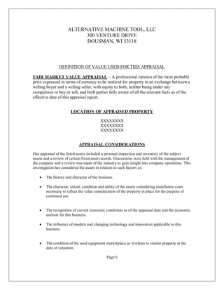 Sample Machinery Appraisal | PDF