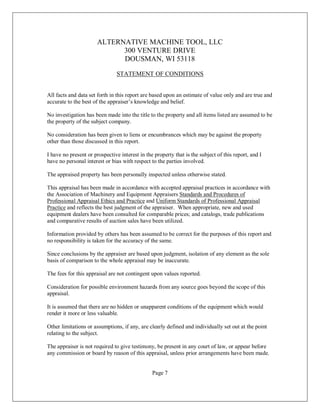 Sample Machinery Appraisal | PDF