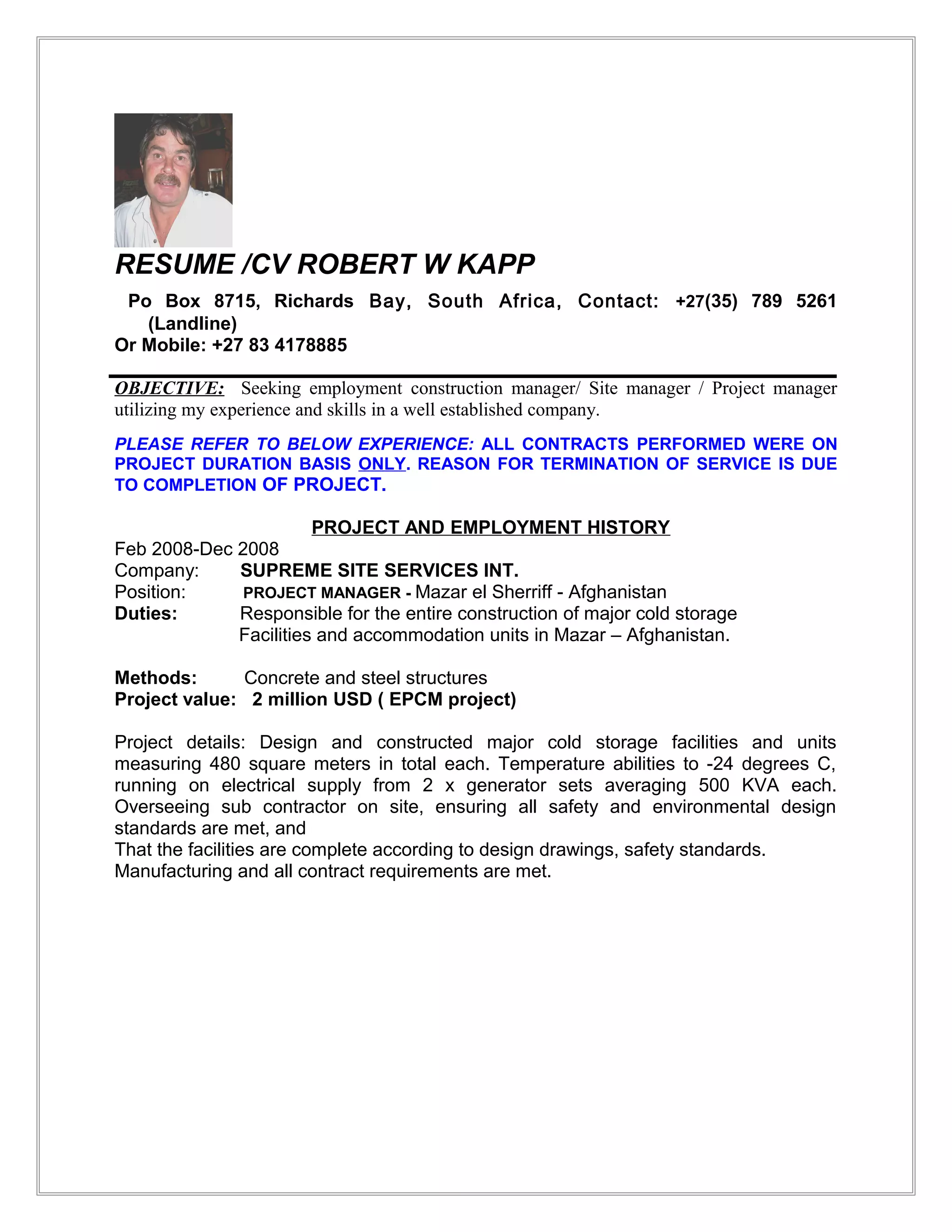 Robert W Kapp Resume | DOC