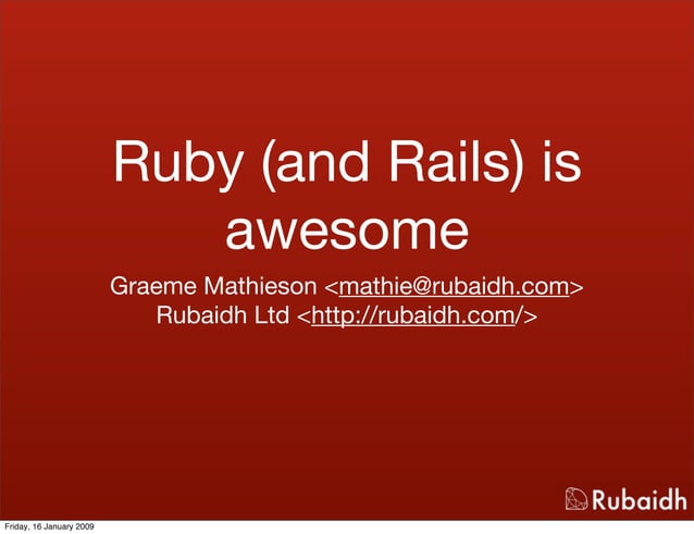 Ruby And Rails Is Awesome | PPT