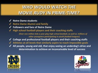 The Rudy Project - A personal campaign to encourage NBC to nationally ...