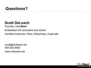 Embedded User Assistance Best Practices, Scott DeLoach, ClickStart | PPT