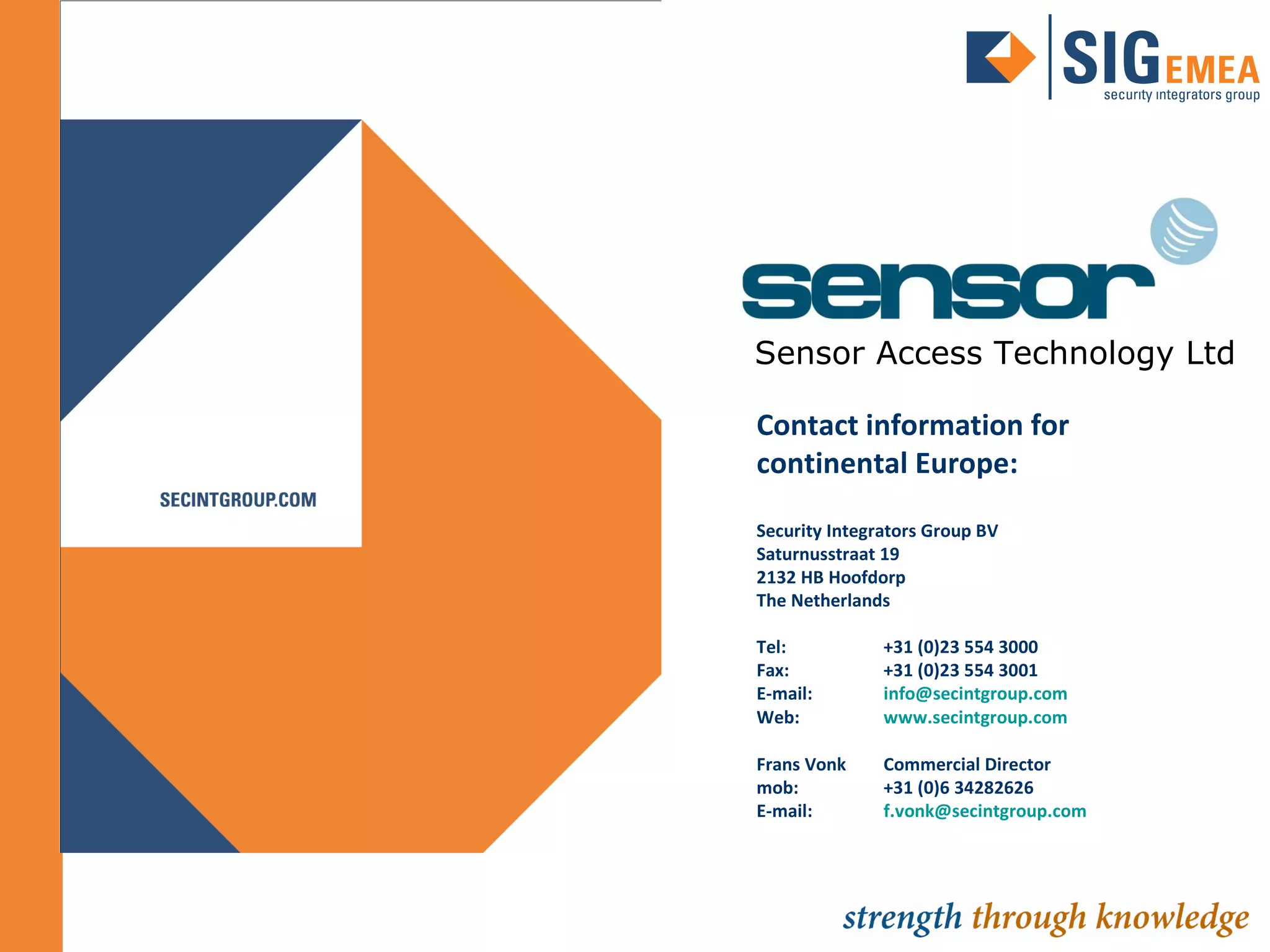 Sig Sensor New Presentation June 2008 | PPT