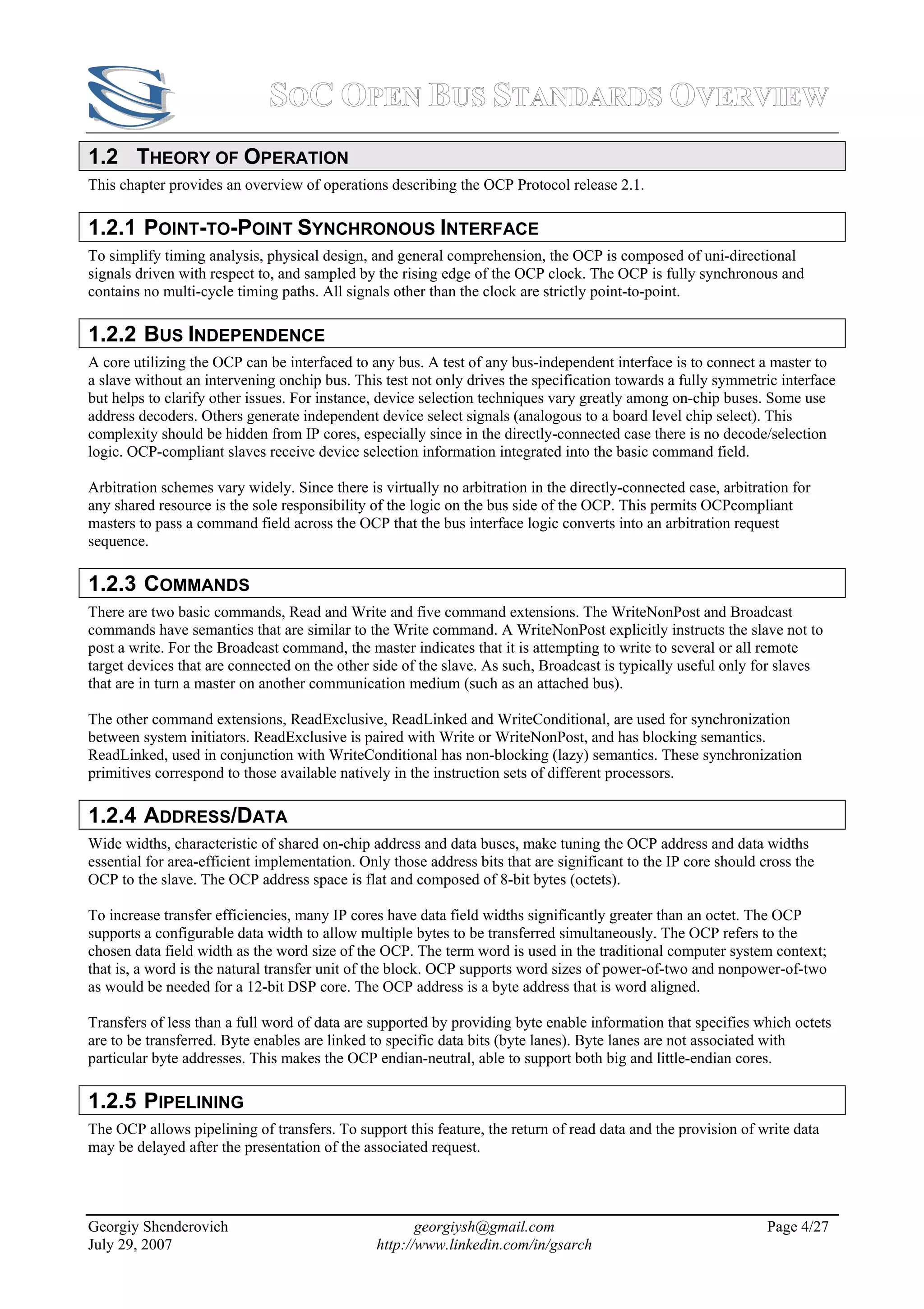 SOC/ASIC Bus Standards | PDF