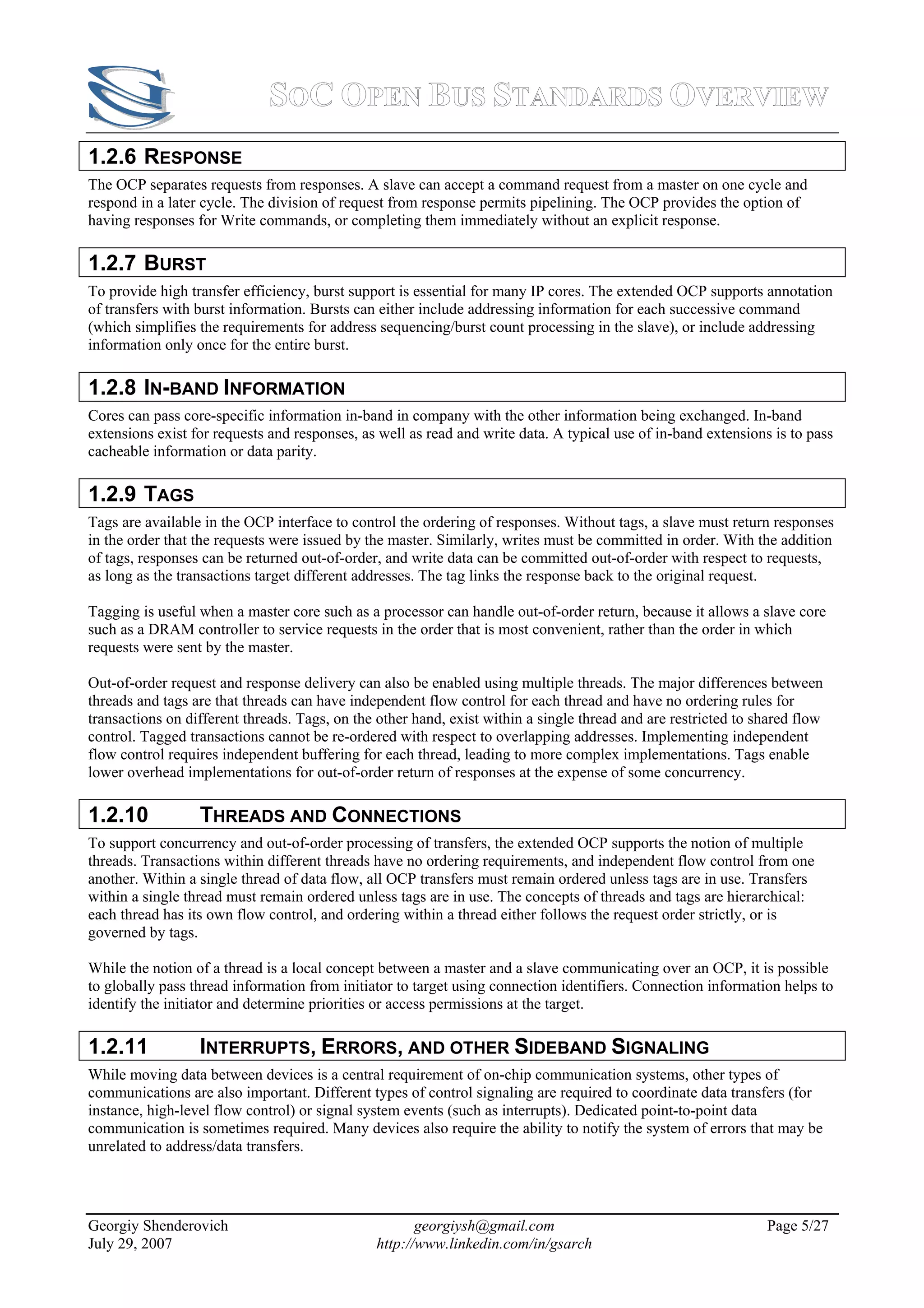 SOC/ASIC Bus Standards | PDF