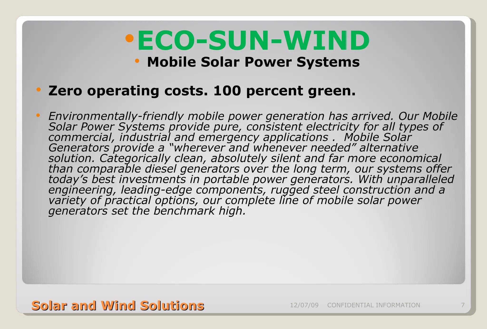 Solar Power Point Presentation | PPT