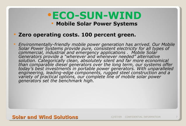 Solar Power Point Presentation | PPT