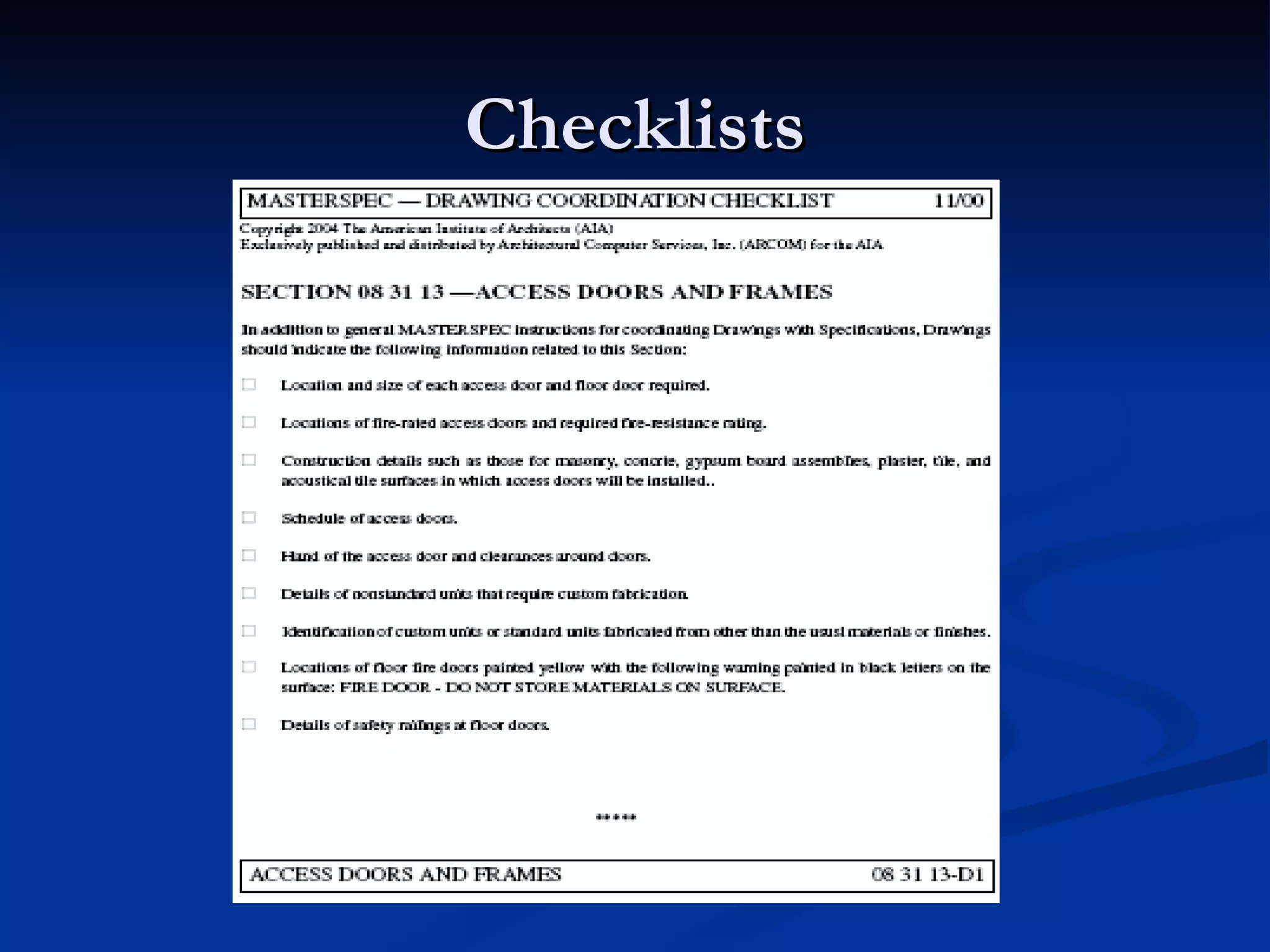 Specifications 101 | PPT