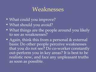 Swot Business & Personal | PPT