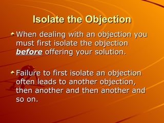 Sales Enhancement Objection Handling | PPT