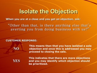 Sales Enhancement Objection Handling | PPT