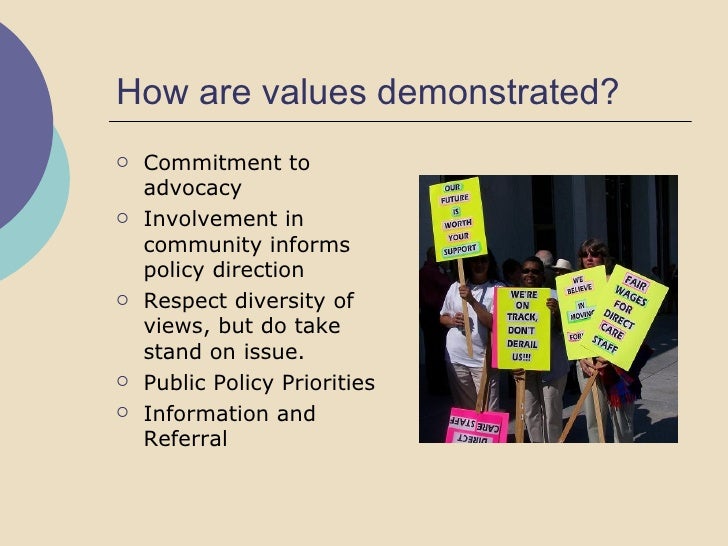 Shared Values In The Community - Advocacy