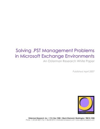 Sherpa Software Whitepaper Solving .Pst Management Problems In ...