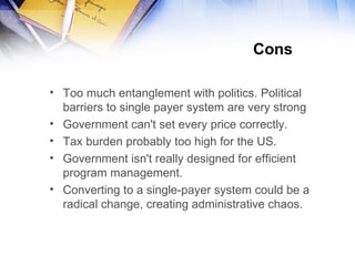 Single Payer System | PPT