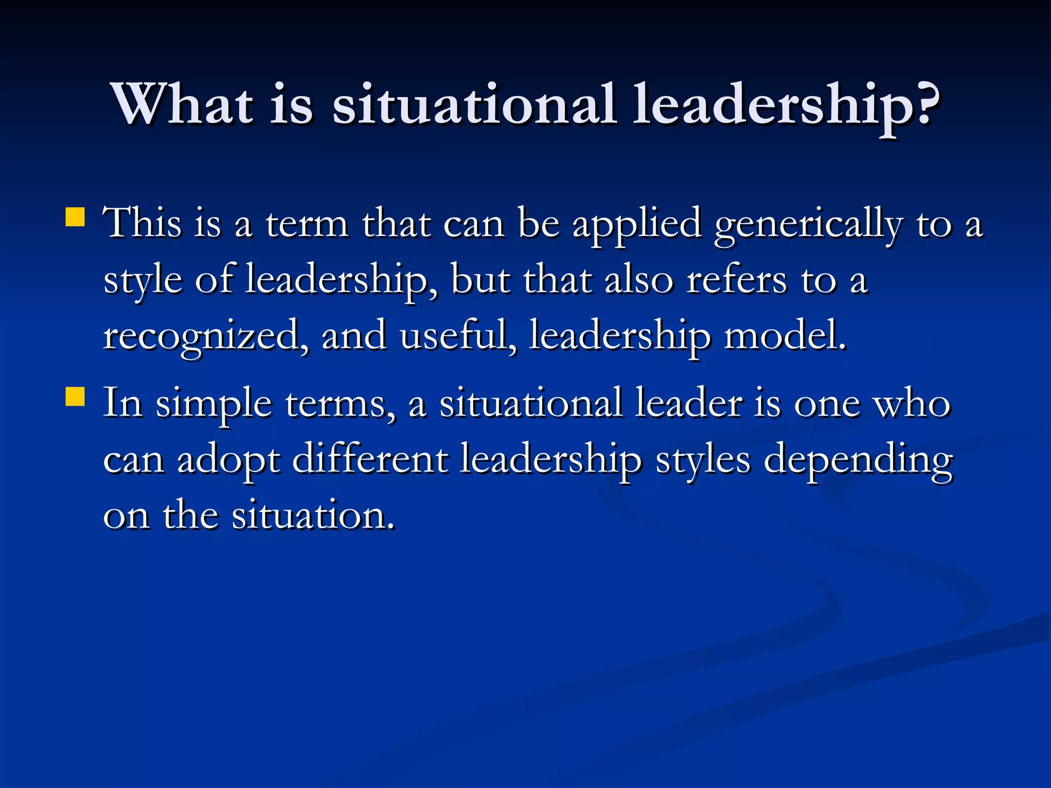 Situational Leadership | PPT