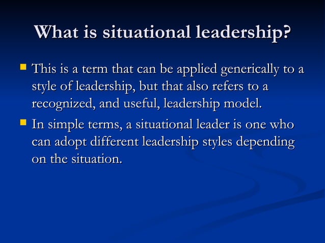 Situational Leadership | PPT