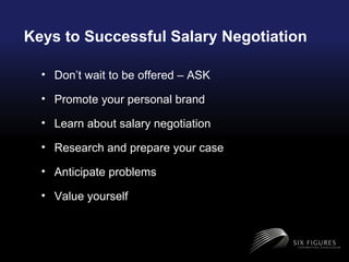 Six Figures Salary Negotiation Presentation 2009 | PPT