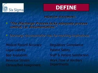 Six Sigma Discharge Project | PPT | Medical Health
