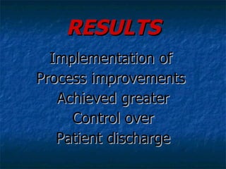 Six Sigma Discharge Project | PPT | Medical Health