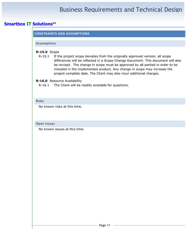 Project Business Requirements Document | PDF