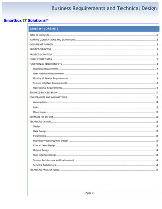 Project Business Requirements Document | PDF