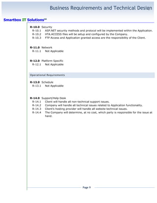 Project Business Requirements Document | PDF