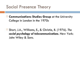Social Presence: What Is It And Why Does It Matter? | PPT