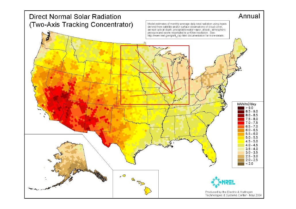 Solar Insolation Map Usa - United States Map