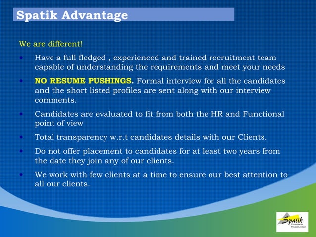 Spatik Consultants Pvt. L Td | PPT