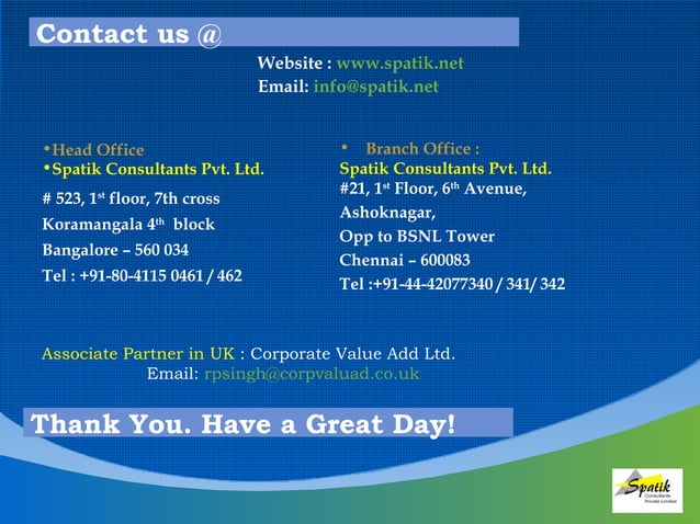 Spatik Consultants Pvt. L Td | PPT