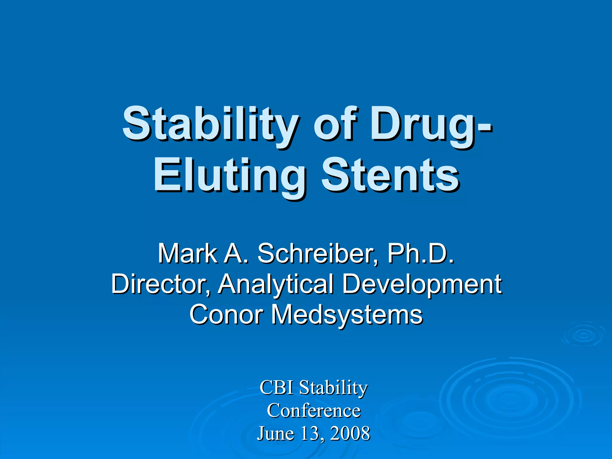 Stability Of Drug Eluting Stents | PDF