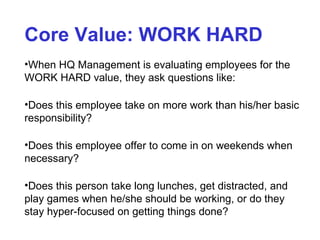 Core Values | PPT | Business | Business and Finance