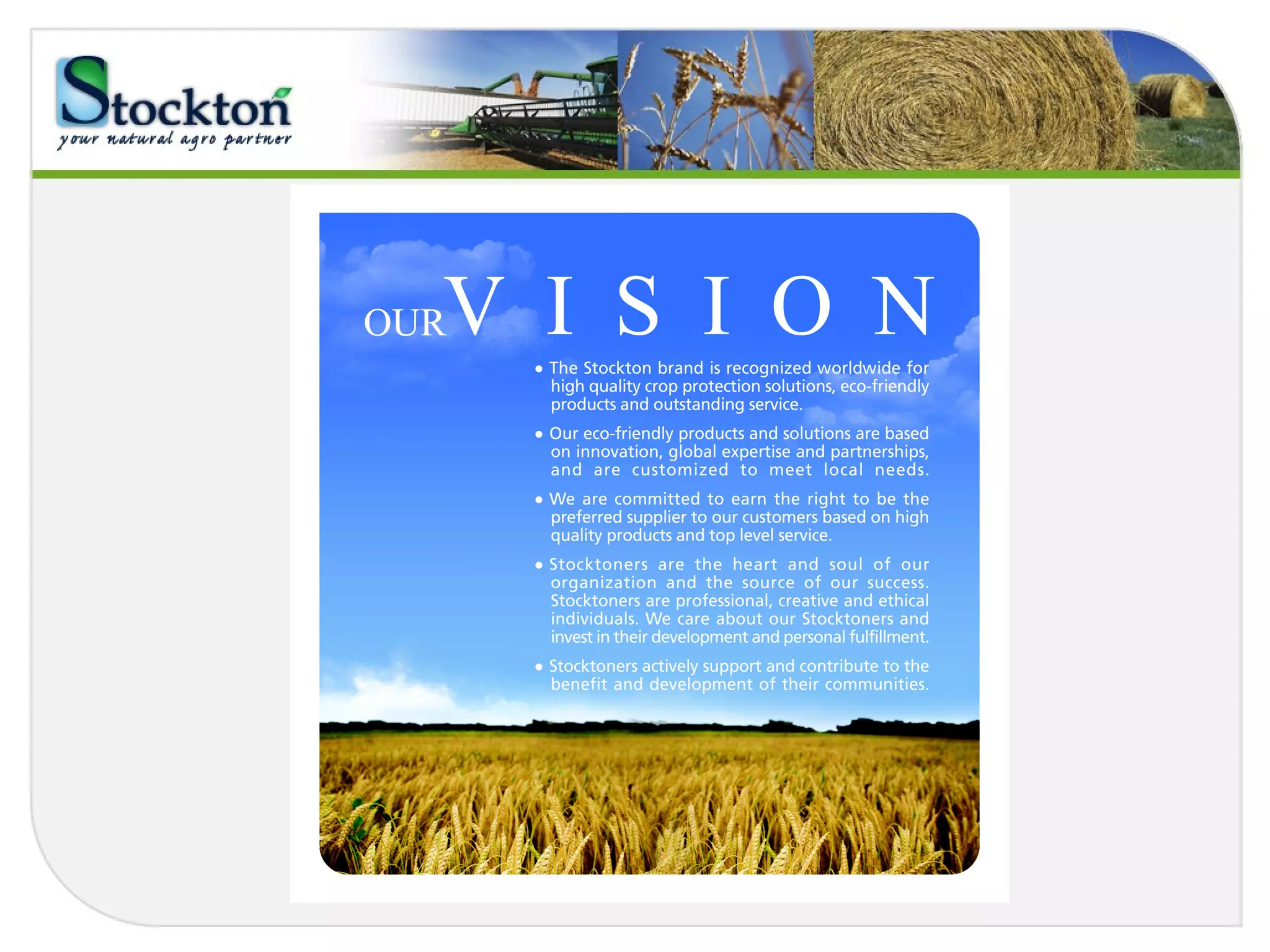 Stocktons Mission Statement, Values And Vision | PPT
