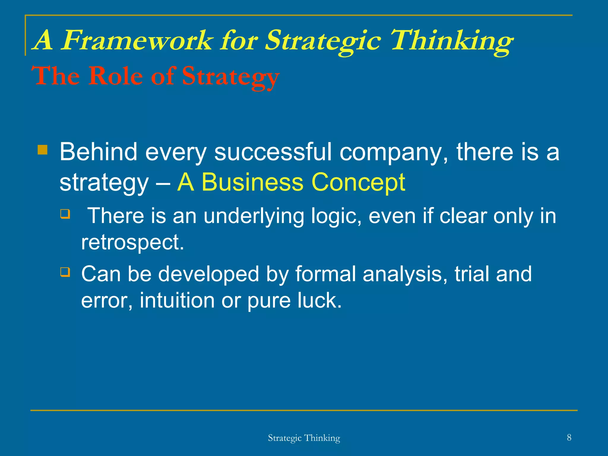 Strategic Thinking | PPT