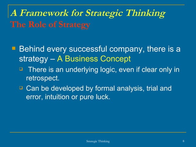 Strategic Thinking | PPT